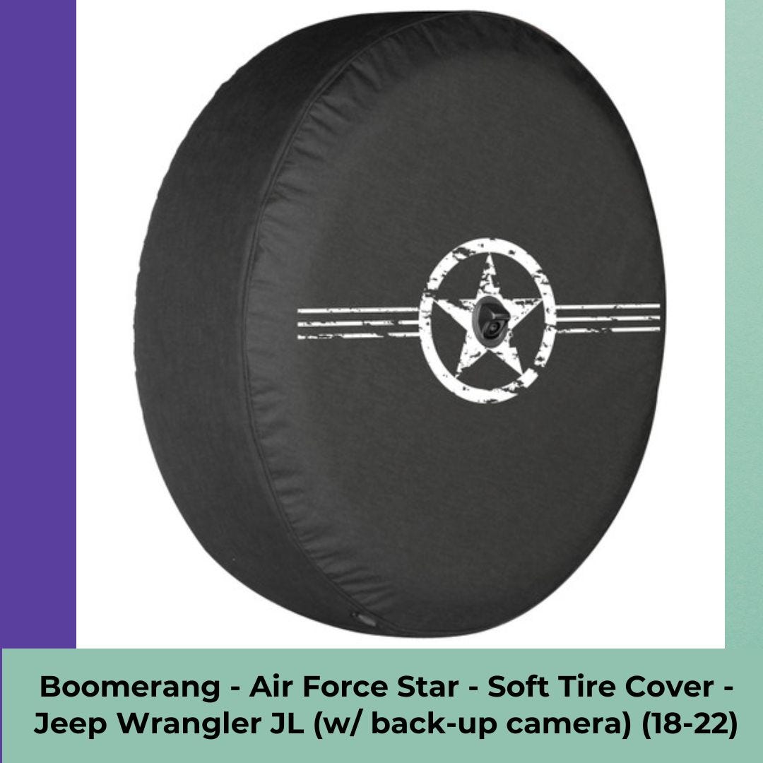 Boomerang — Air Force Star — Soft Tire Cover — Jeep Wrangler JL (w ...