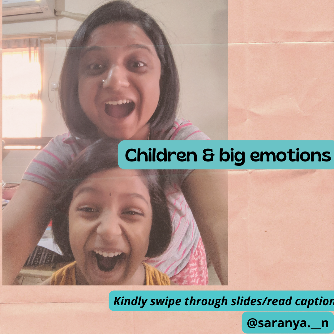 Children & big emotions. Children & emotions! As adults we are… | by Saranya.N | Medium