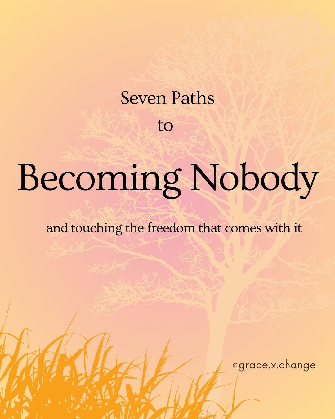Seven Paths to Becoming Nobody. If you read the story posted here, you ...