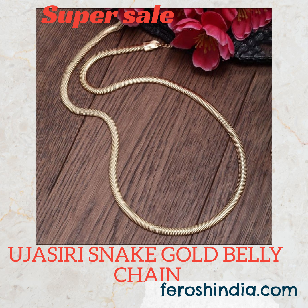 Ujasiri Snake Gold Belly Chain- feroshindia.com - Ferocraftrahul - Medium