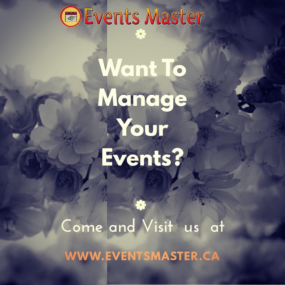 Want to manage your Events?. Come and visit us at… | by Events Master ...
