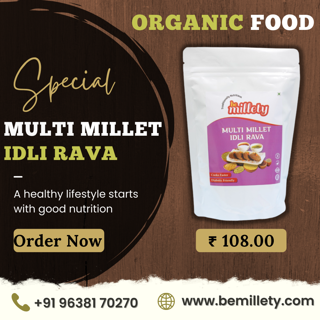 Buy Organic Food Multi Millet Idli Rava - Bemillety - Medium