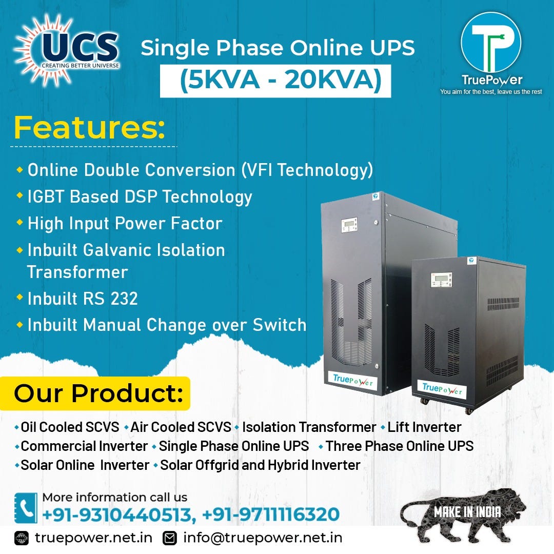 Single Phase Online UPS (1/2/3 KVA) - True Power - Medium