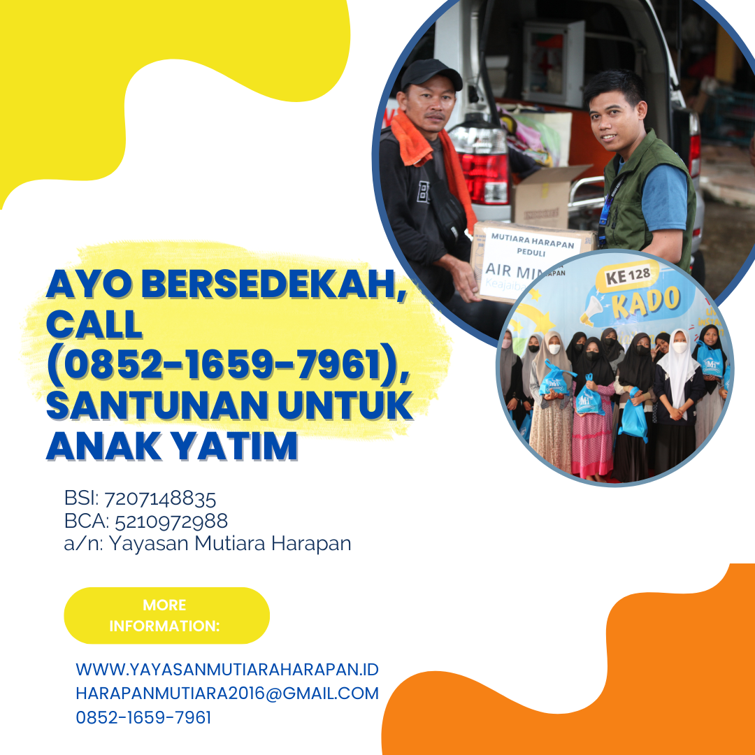 AYO BERSEDEKAH, CALL (0852–1659–7961), santunan untuk anak yatim - Bunga Rinjani - Medium