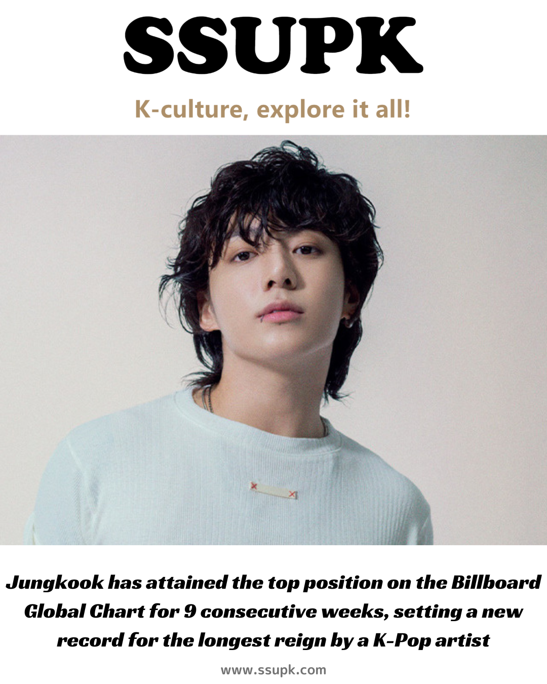 Jungkook Breaks K-Pop Record with Nine Weeks on Billboard Global Chart ...