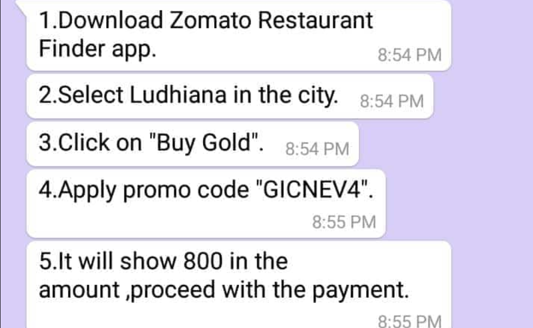 Use Code: GICNEV4 and get one year subscription of Zomato Gold for just ...