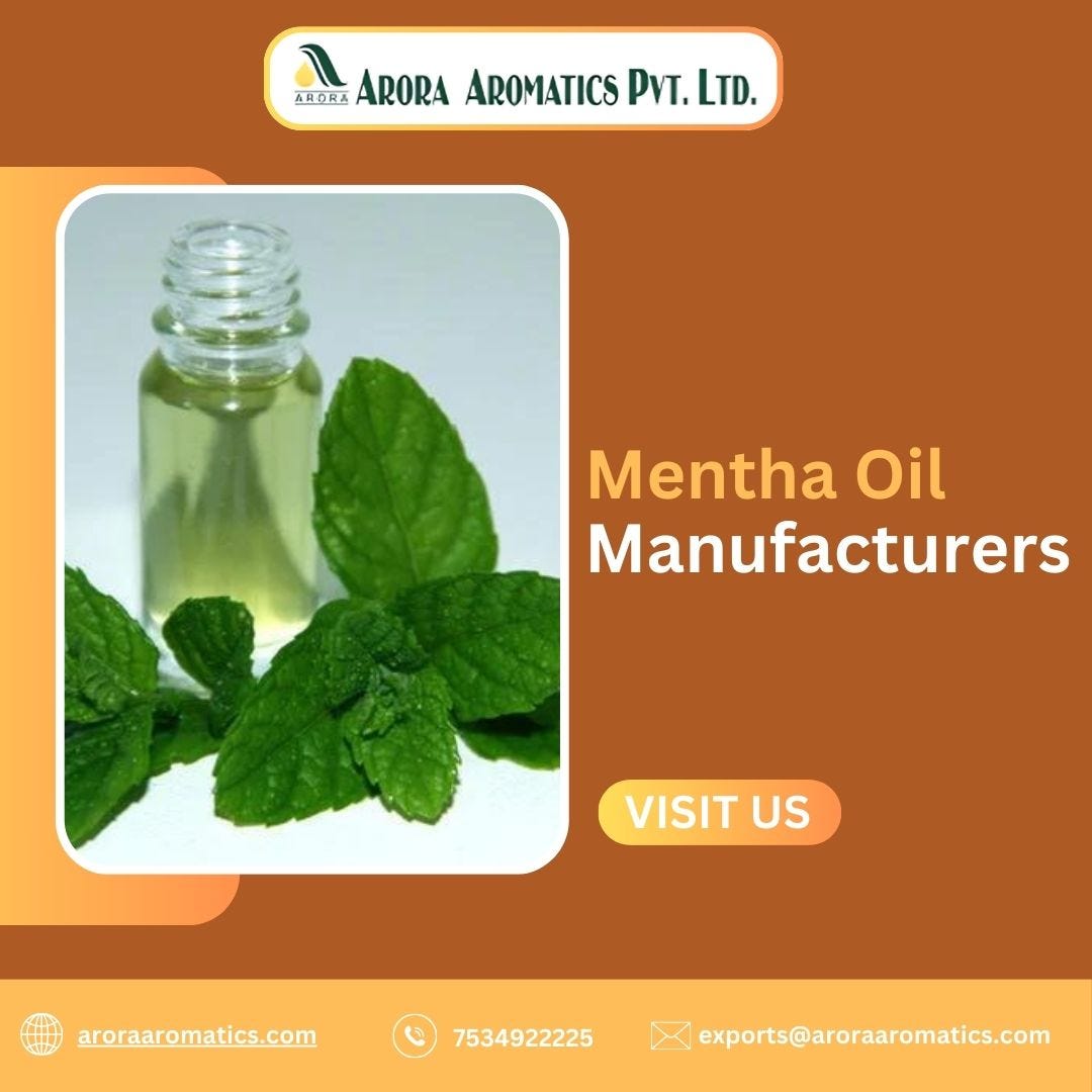 Mentha Oil Manufacturers - Arora Aromatics Pvt. Ltd. - Medium