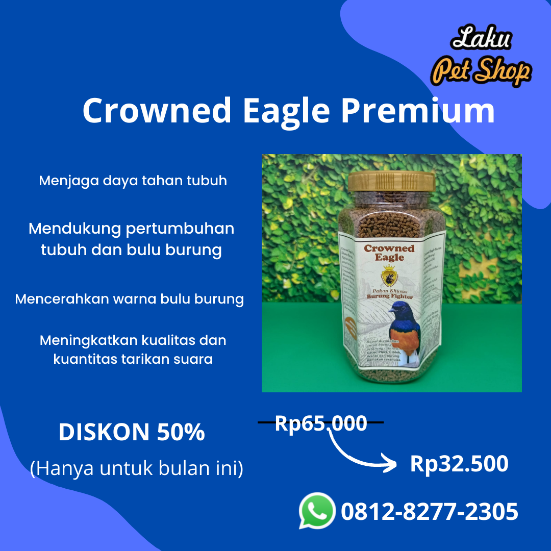 Jual Voer Burung Organik Crowned Eagle | by Distribpakanlakupetshop ...