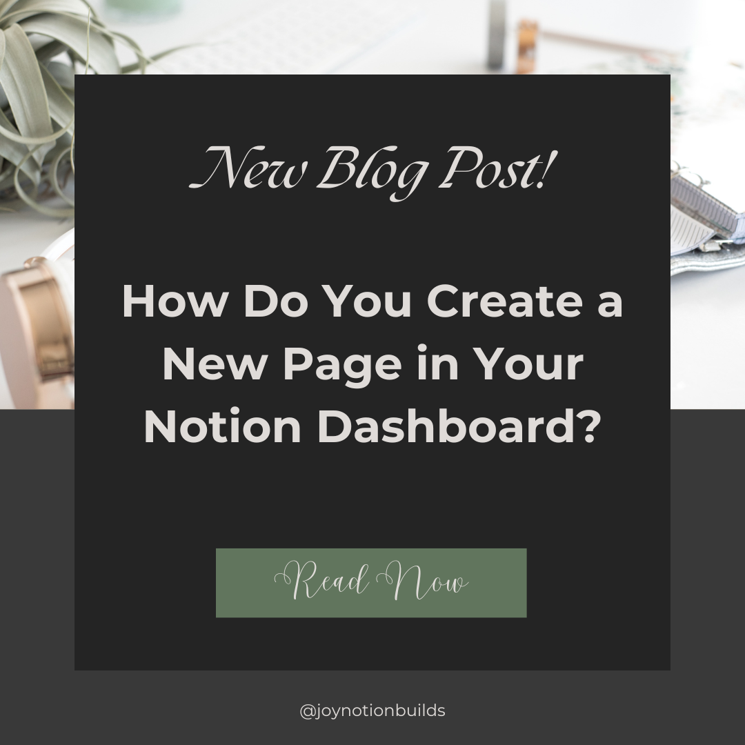 How Do You Create a New Page in Your Notion Dashboard? | by Joy Notion ...