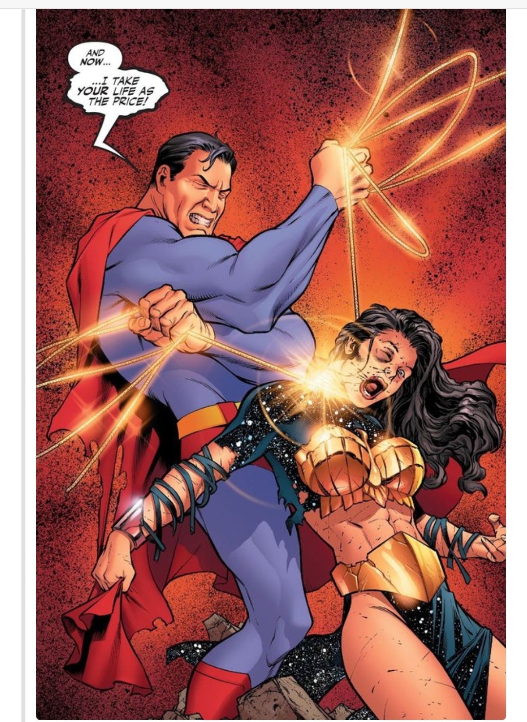 How do you defeat Wonder Woman? She also looses badly when she starts doubting herself. Khan won ...
