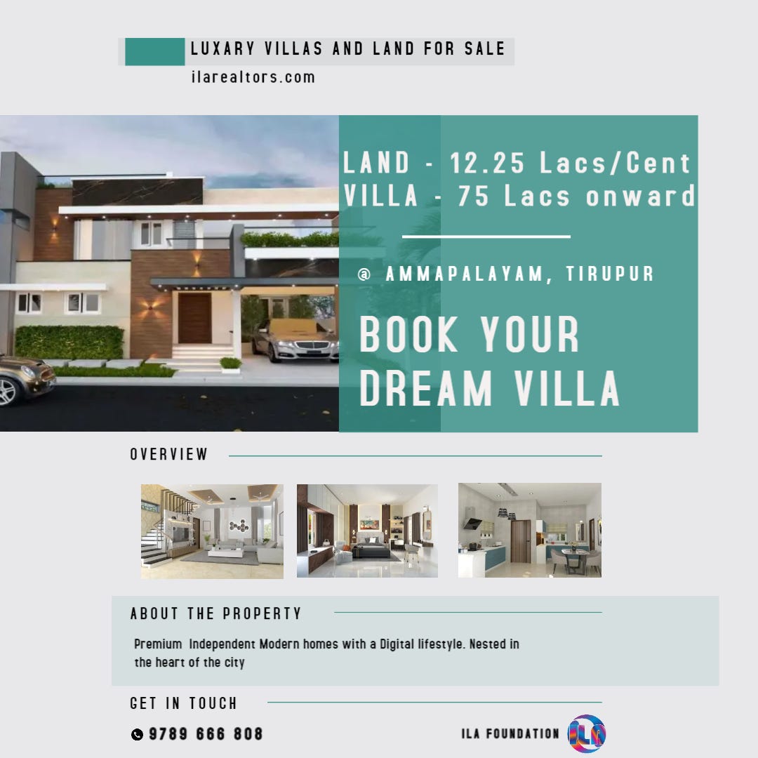 Luxury Villas and Land for Sale with modern Amenities in Tirupur Ammapalayam🤩 - Ilafoundation ...