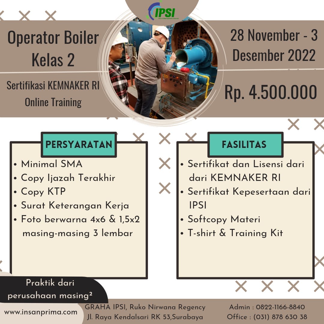 OPERATOR BOILER KLS 2 TERLARIS, WA +62 822-1166-8840, PUSAT PELATIHAN ...
