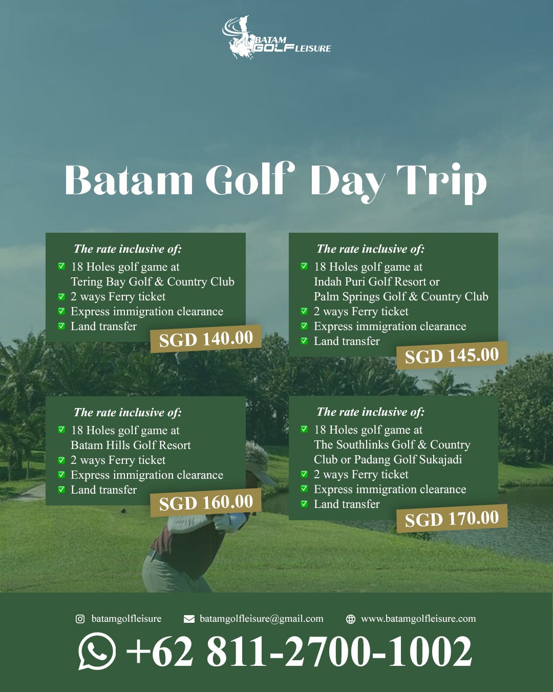 Call. +62 811 2700 1002, Batam Golf Package Recomended 2024 Batam ...