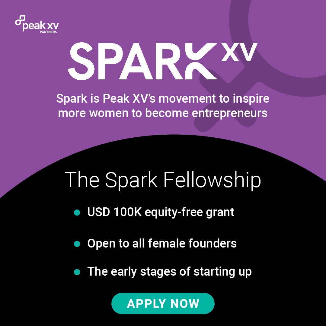 Peak XV Spark Cohort 03- Women-Exclusive Equity-Free Grant | by Adam ...