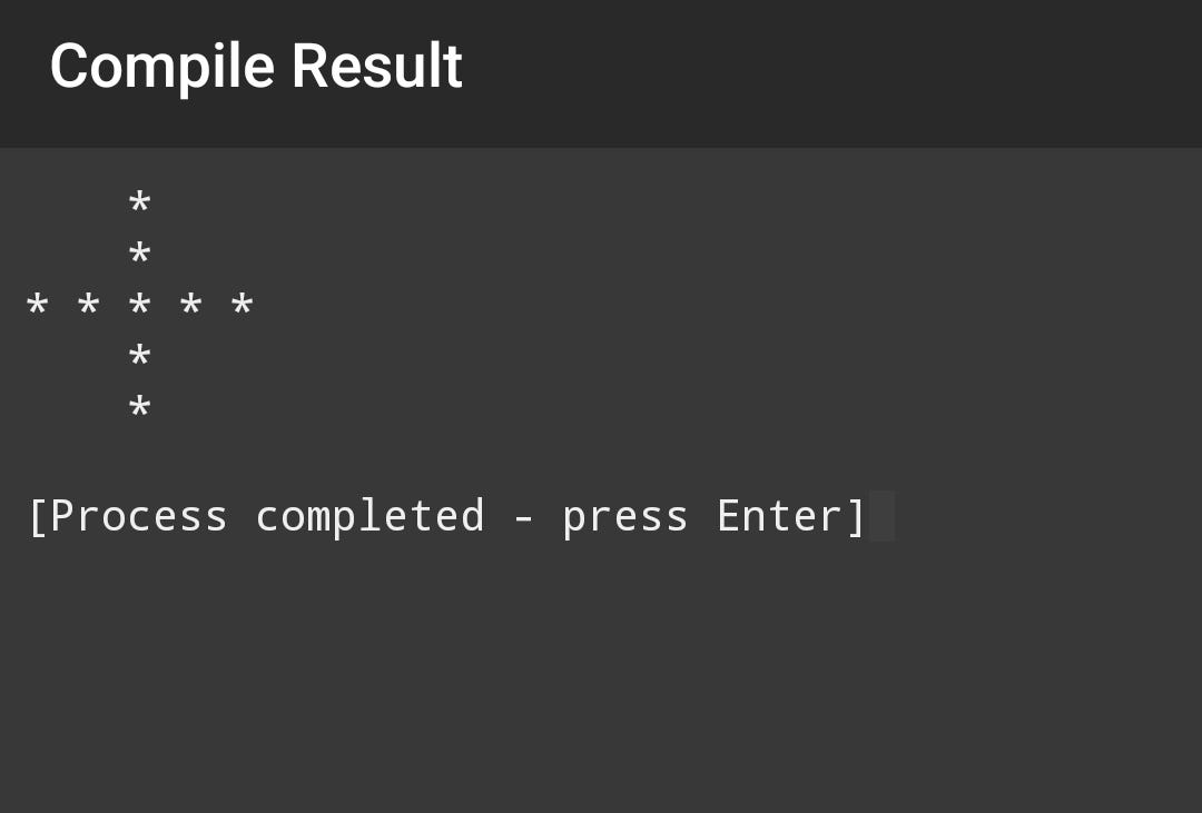 C : Program for printing asterisk in plus shape - Programmer Portfolio - Medium