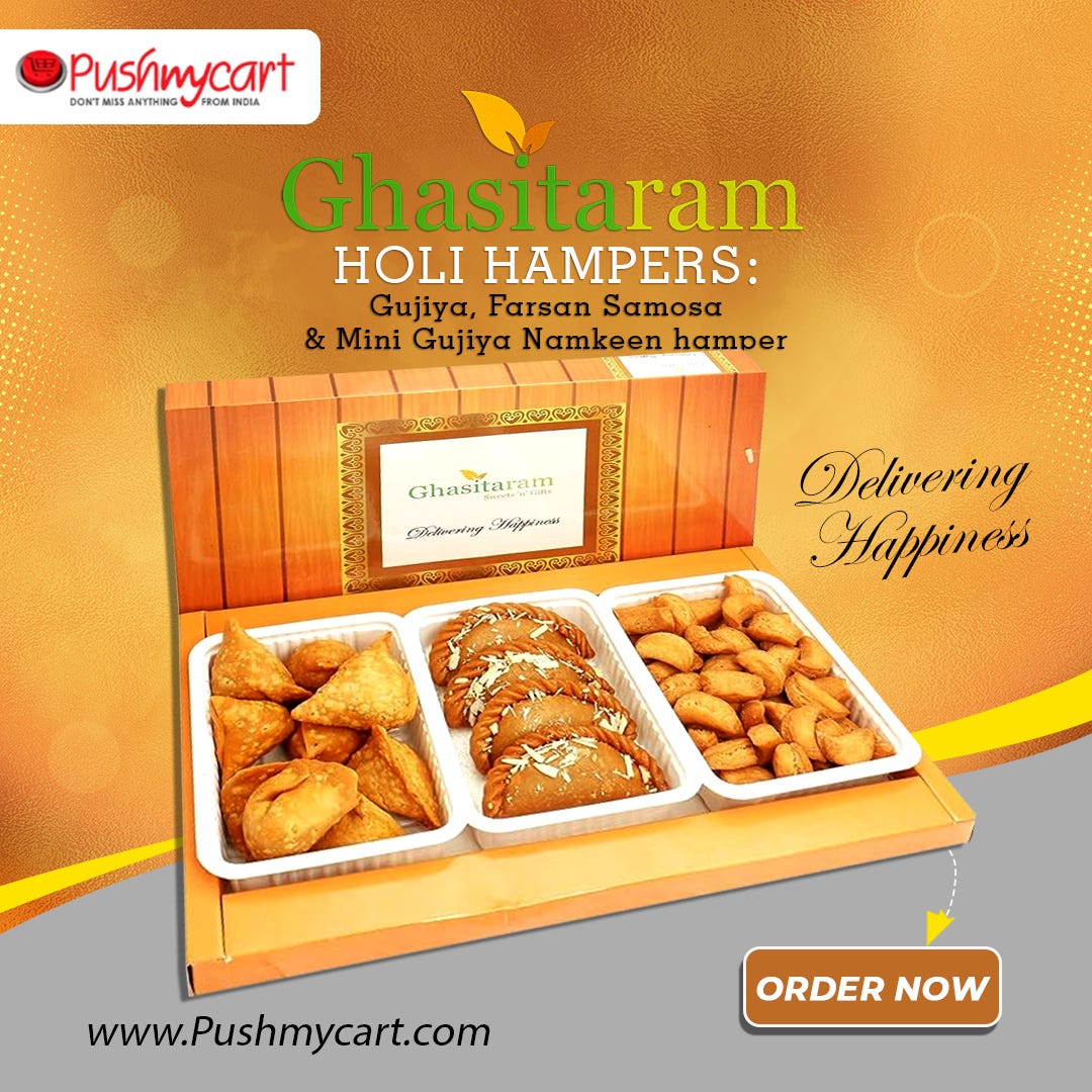 link to order)” https://pushmycart.com/.../ghasitaram-holi-hampers ...