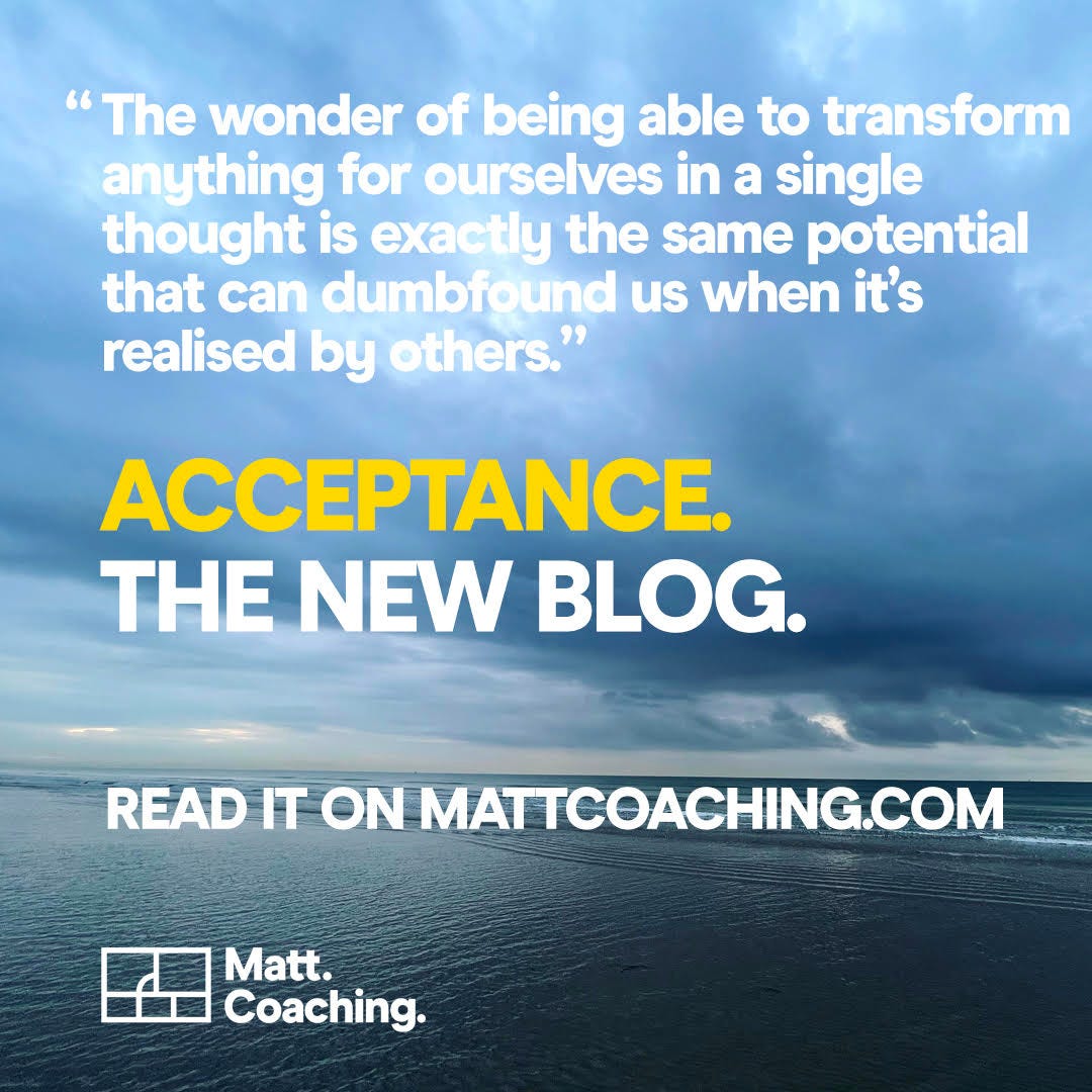 Acceptance. Everything changes. | by Matt Bagwell | Medium