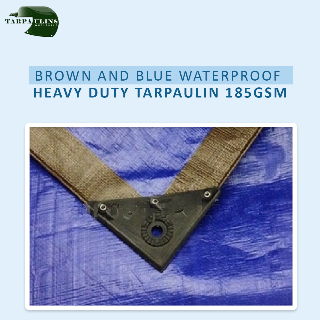 UV Protected Waterproof Brown and Blue Heavy Duty Tarpaulin 185gsm ...