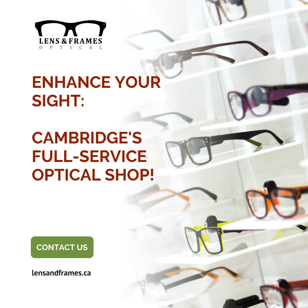 Cambridge’s Full-Service Optical Shop! - Lens and Frames - Medium