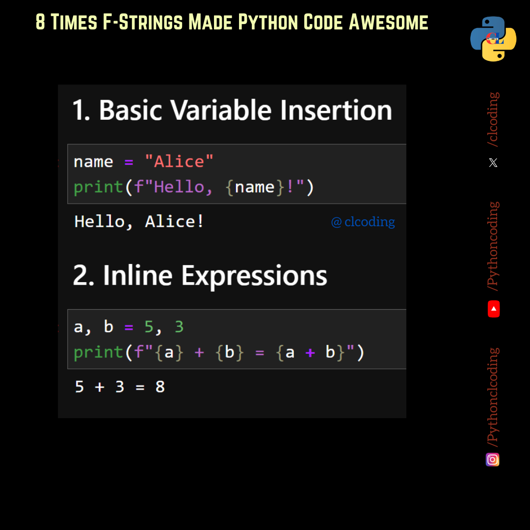 8 Times F-Strings Made Python Code Awesome | by Python Coding | Medium