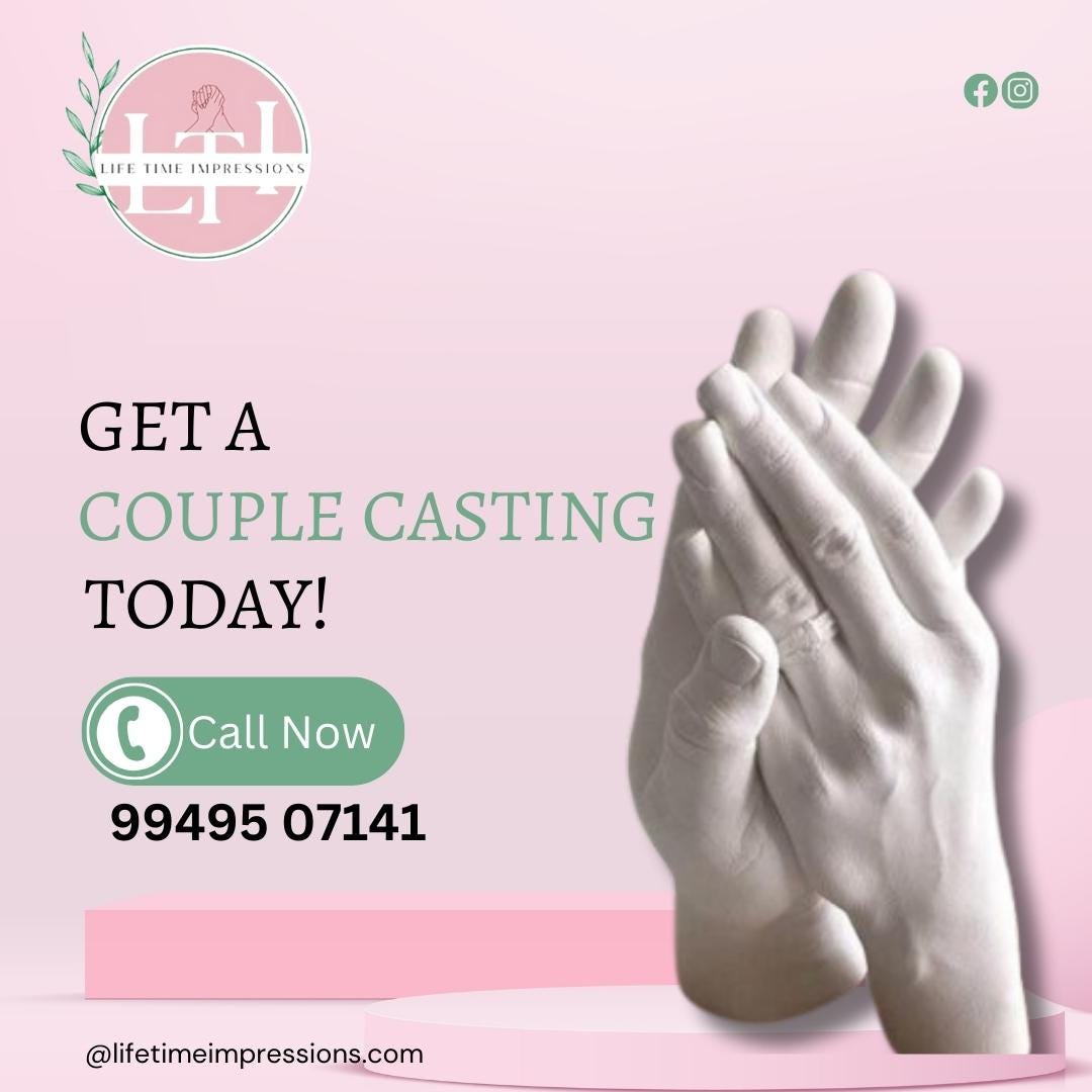 Get Your Couple hand casting - lifetime impressions - Medium