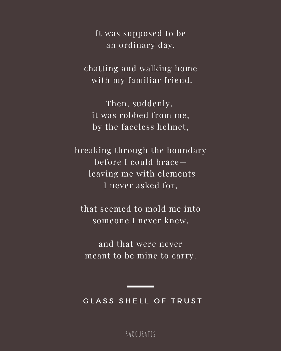 [Poem] Glass Shell of Trust - Sao - Medium