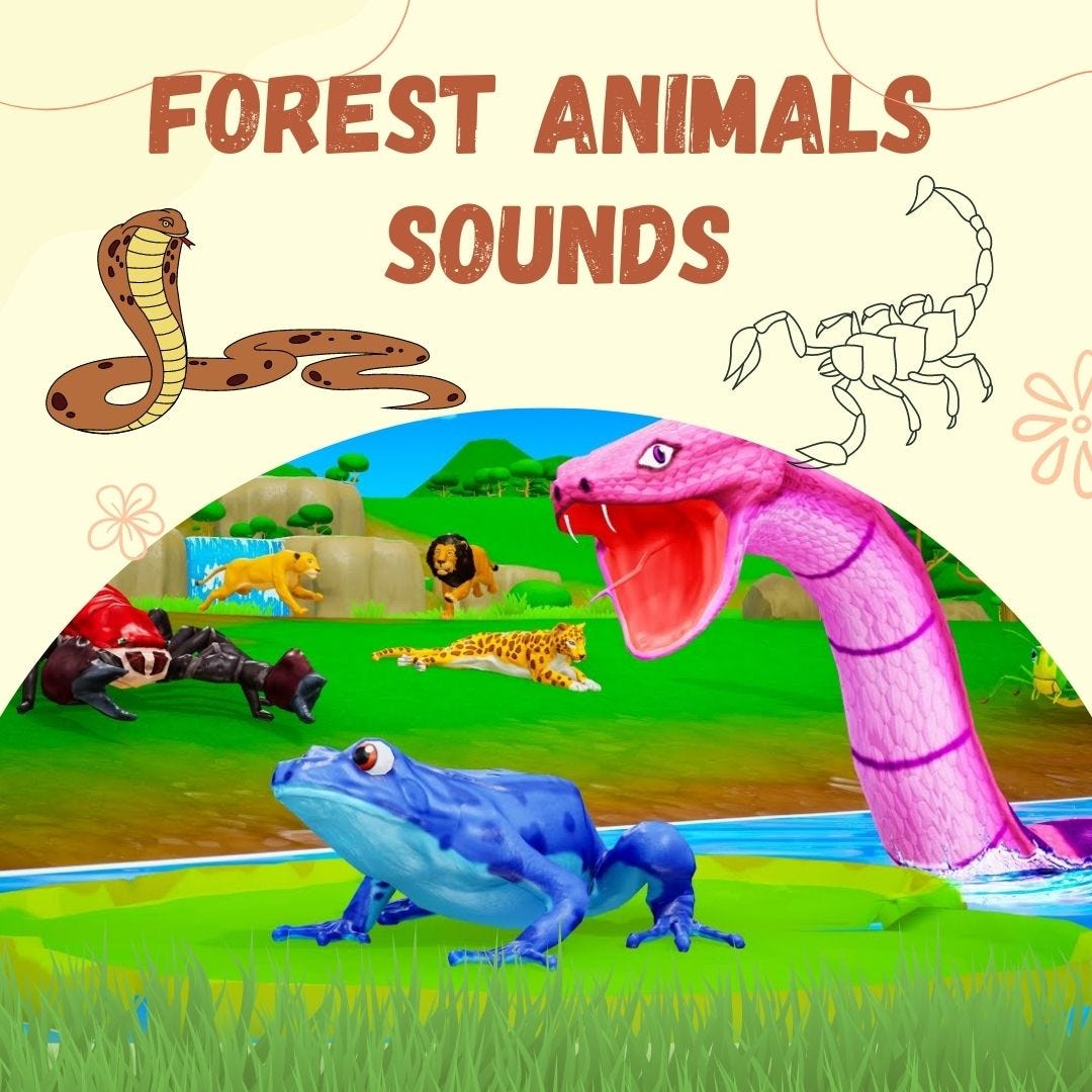 Animals Name and Sounds — Forest Animals Sounds | Insects Names 3D ...