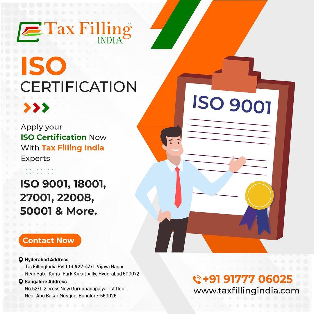 ISO Certificate Registration Consultants In India — Tax Filling India ...