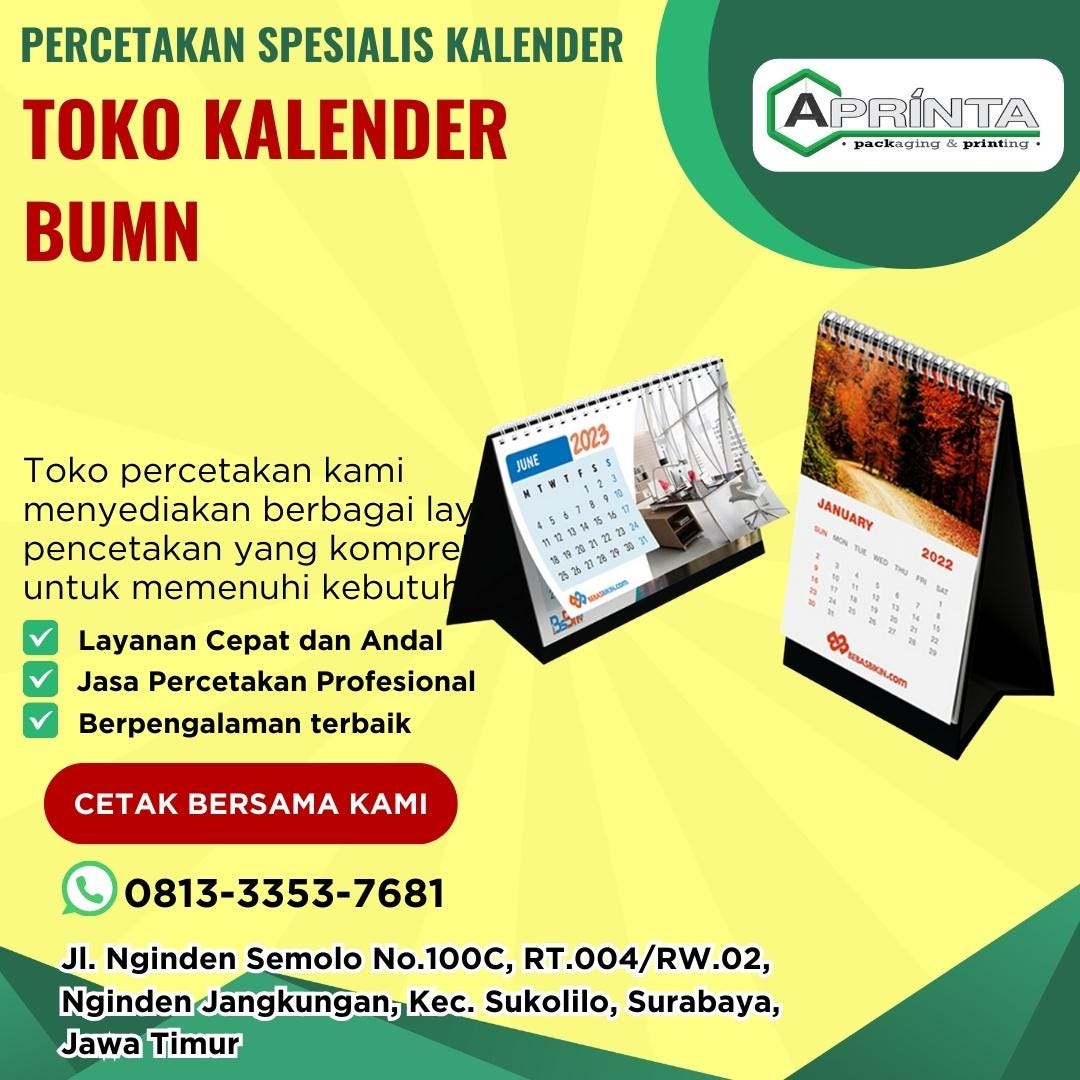 TERCEPAT Tahun 2024 Telp/WA : 0813-3353-7681 Toko Kalender BUMN Cetak ...