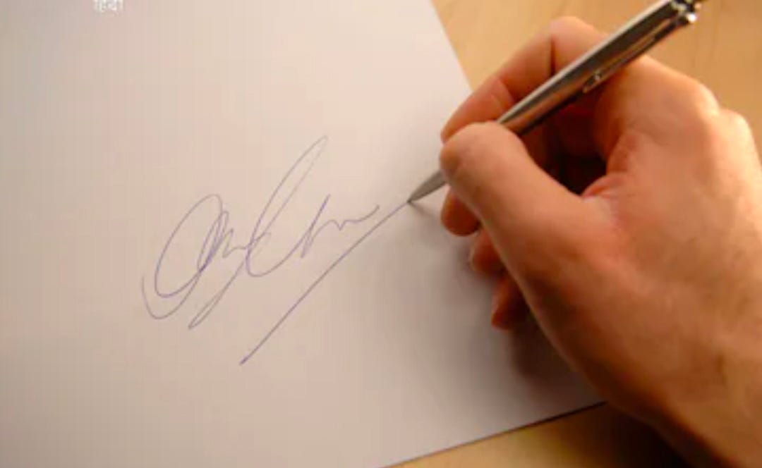 Do you also draw a line down after signing? Have you ever thought ...