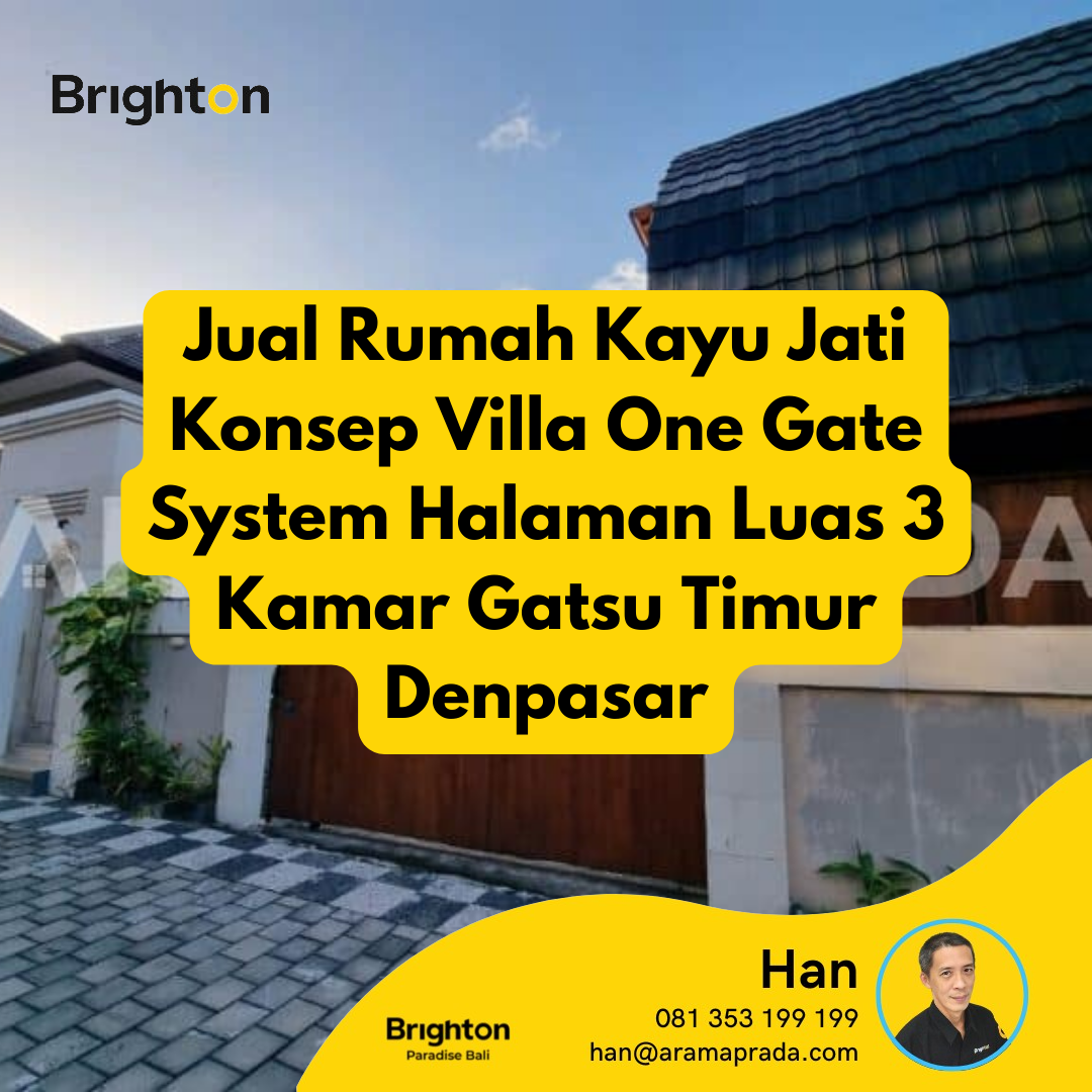 Jual Rumah Kayu Jati Konsep Villa One Gate System Halaman Luas 3 Kamar ...