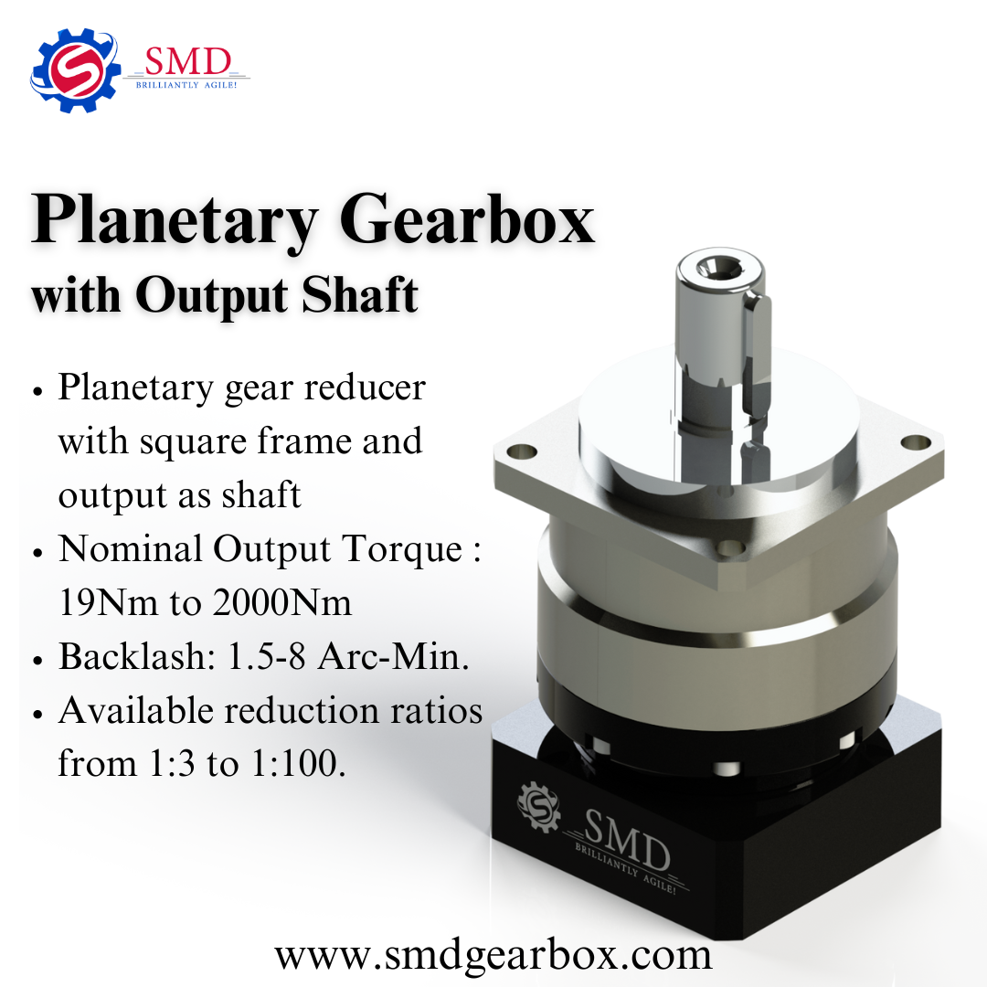 SPE Series Inline Helical Planetary Gearbox with Output Shaft - SMD ...