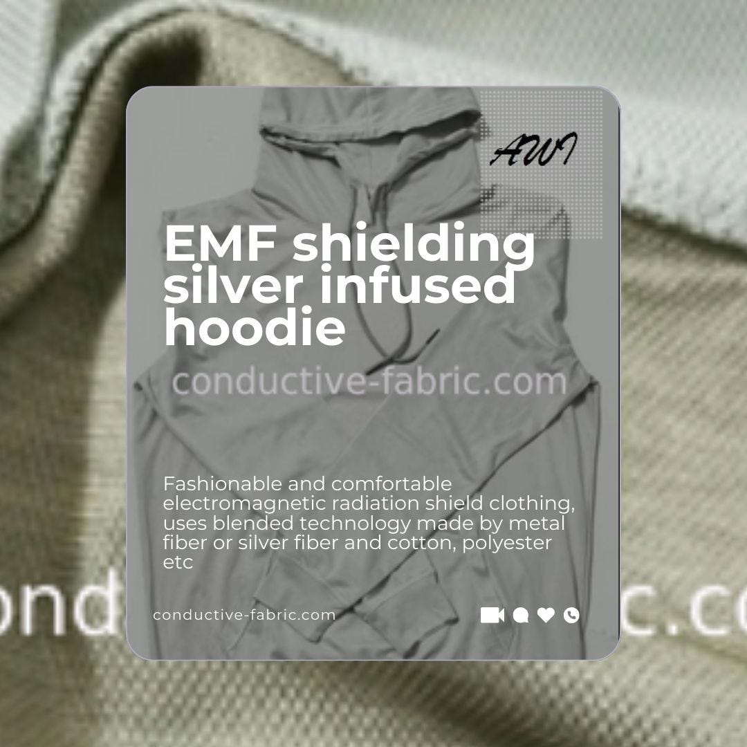 EMF shielding silver infused hoodie - Conductivefabric - Medium