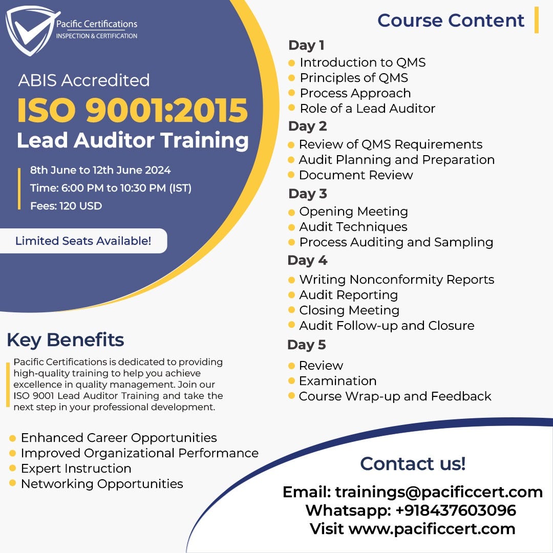 ISO 9001:2015 Lead Auditor Training | by Pacific Certifications | Jun ...