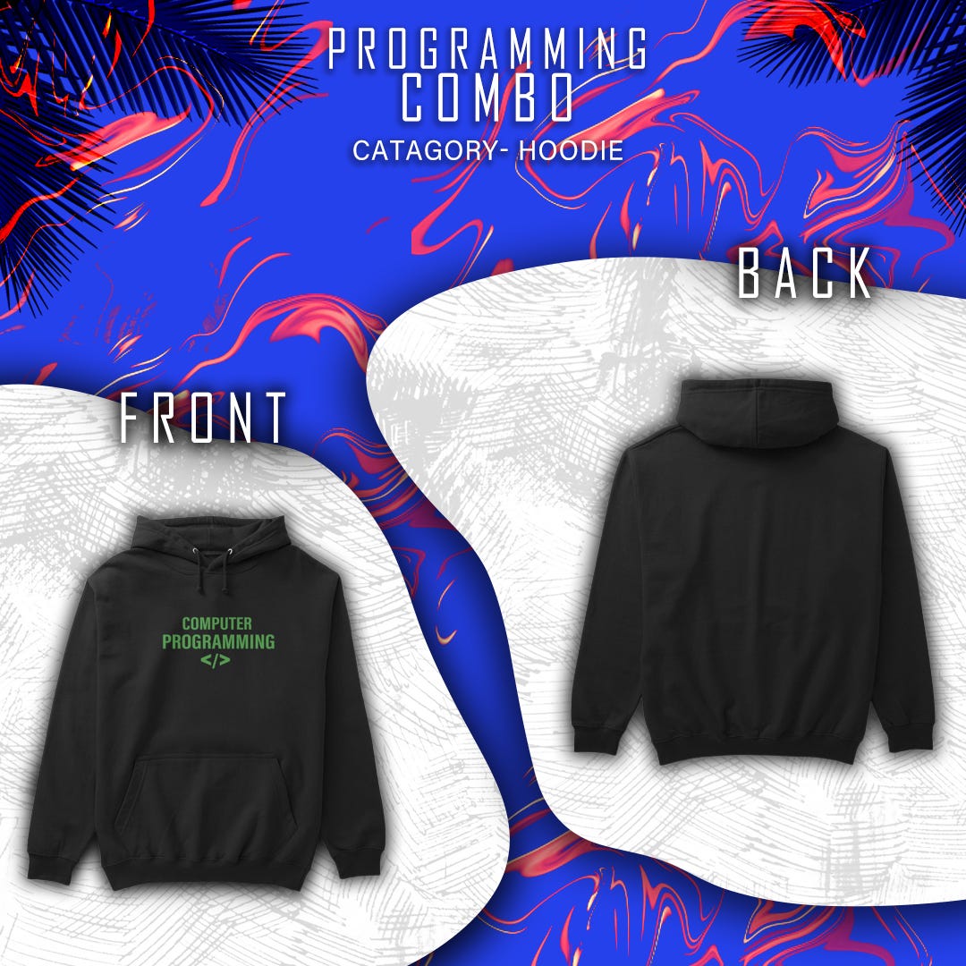 Cool Hoodies, Tshirts programming Combo!! - Talha Bin Shams - Medium