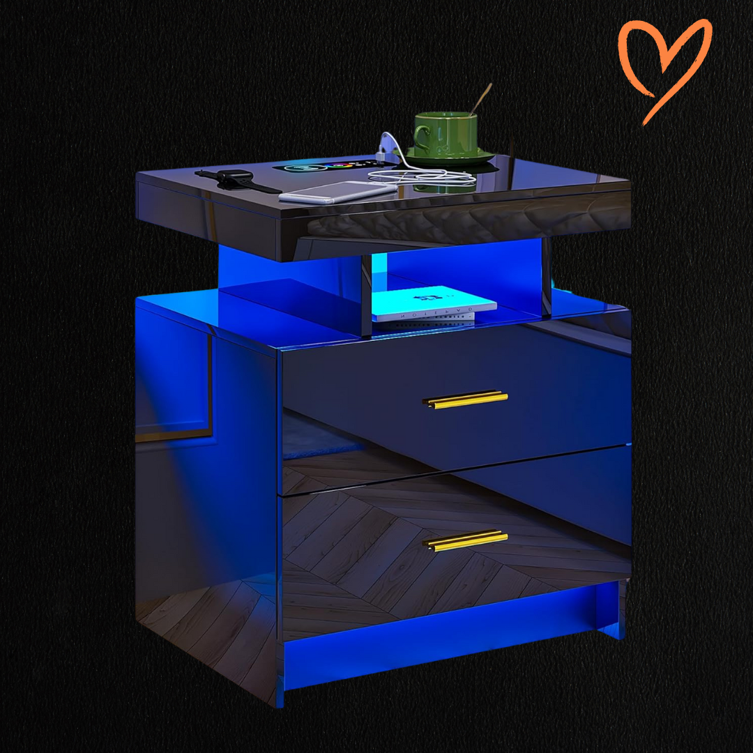HNEBC LED Modern Bedside Table | Medium