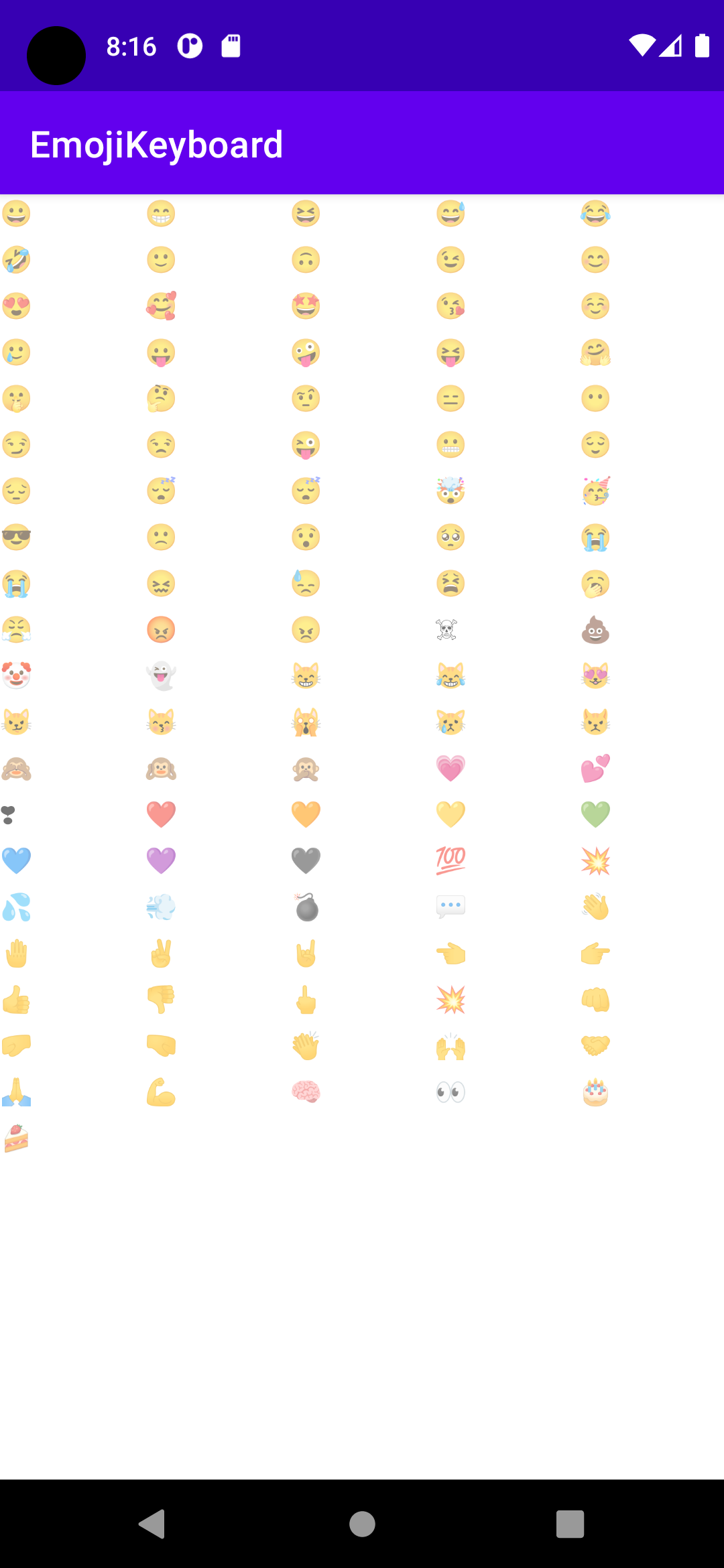 Android Text Emoticons List