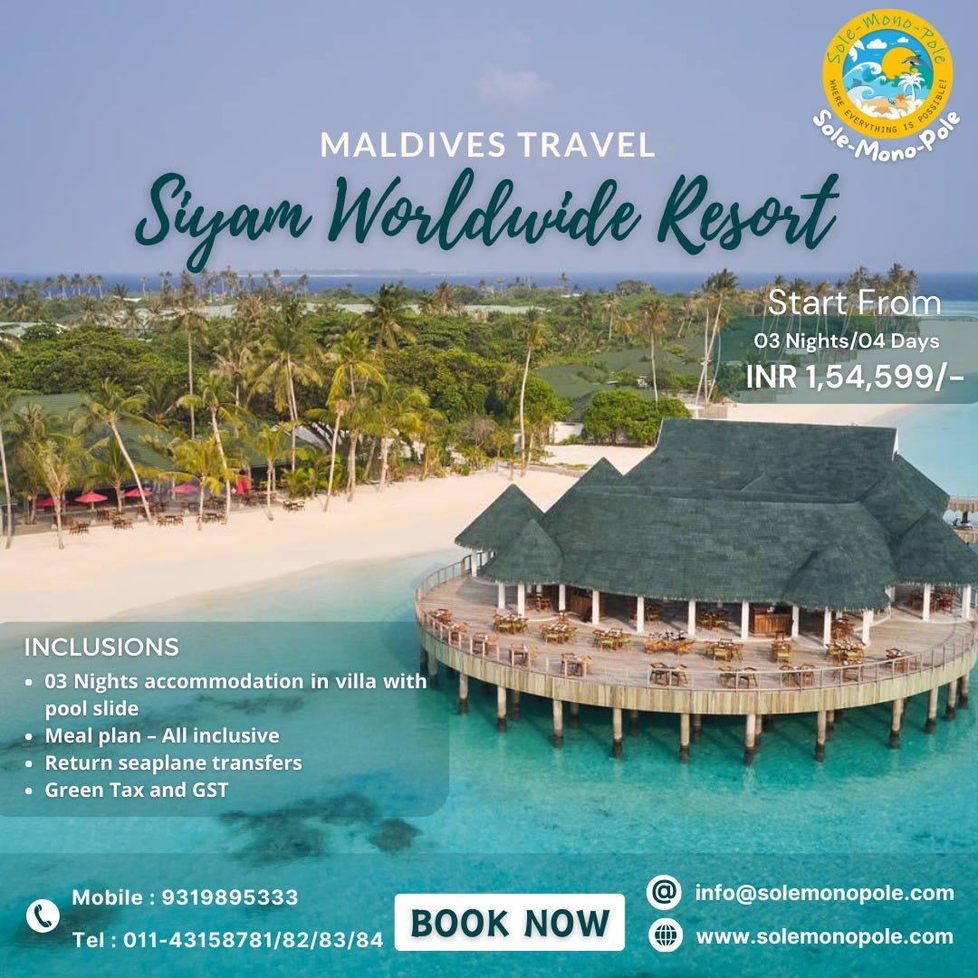 Siyam World Maldives — 24-Hour Premium All-inclusive @ Book Now +91 ...
