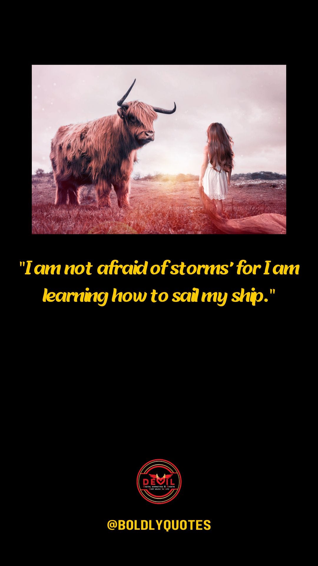 “I am not afraid of storms, for I am learning how to sail my ship ...