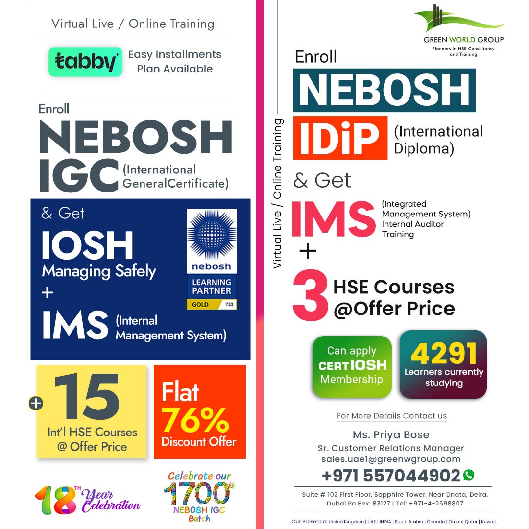 Unlock Your Future with NEBOSH Training: Easy Installments & Exciting Offers | by Greenwgrp ...