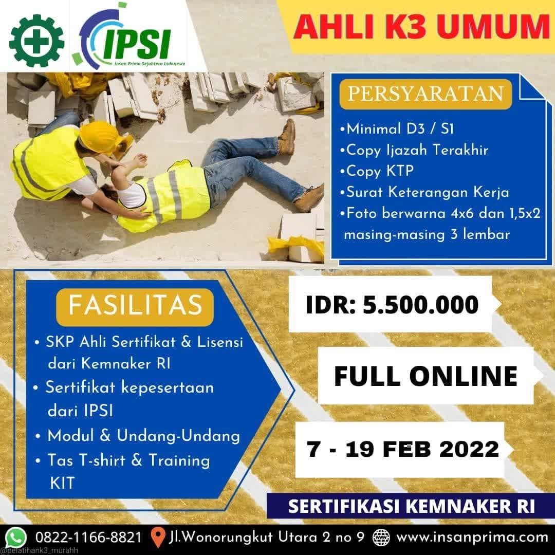 PT Insan Prima Sejahtera Indonesia merupakan PJK3 yang menyediakan jasa ...