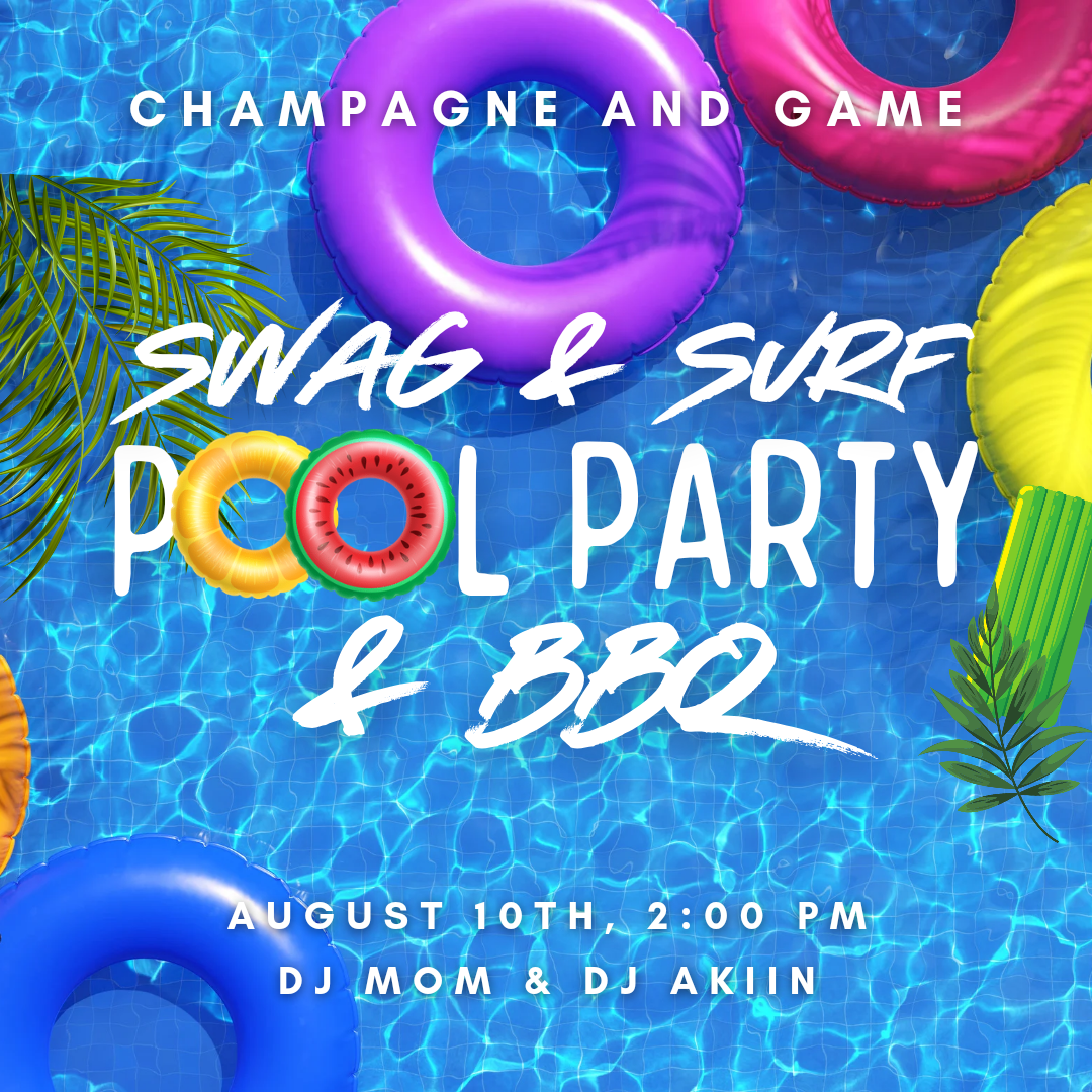Champagne and Game Swag and Surf Pool Party & BBQ - Harry Ajax - Medium