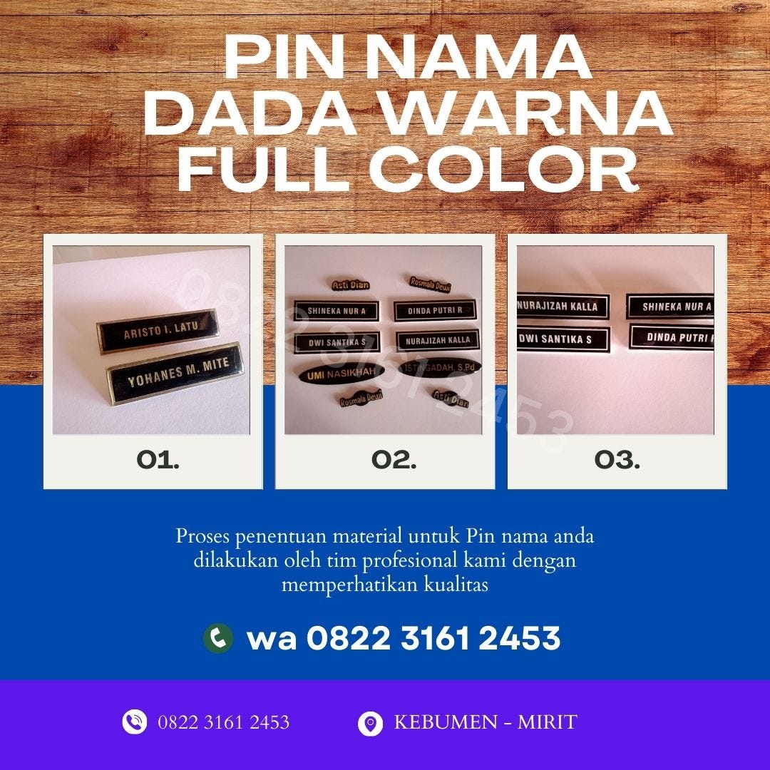ONLINE-WA. O822–3161–2453 pin nama di baju Grabag , PUSAT Pin Nama ...