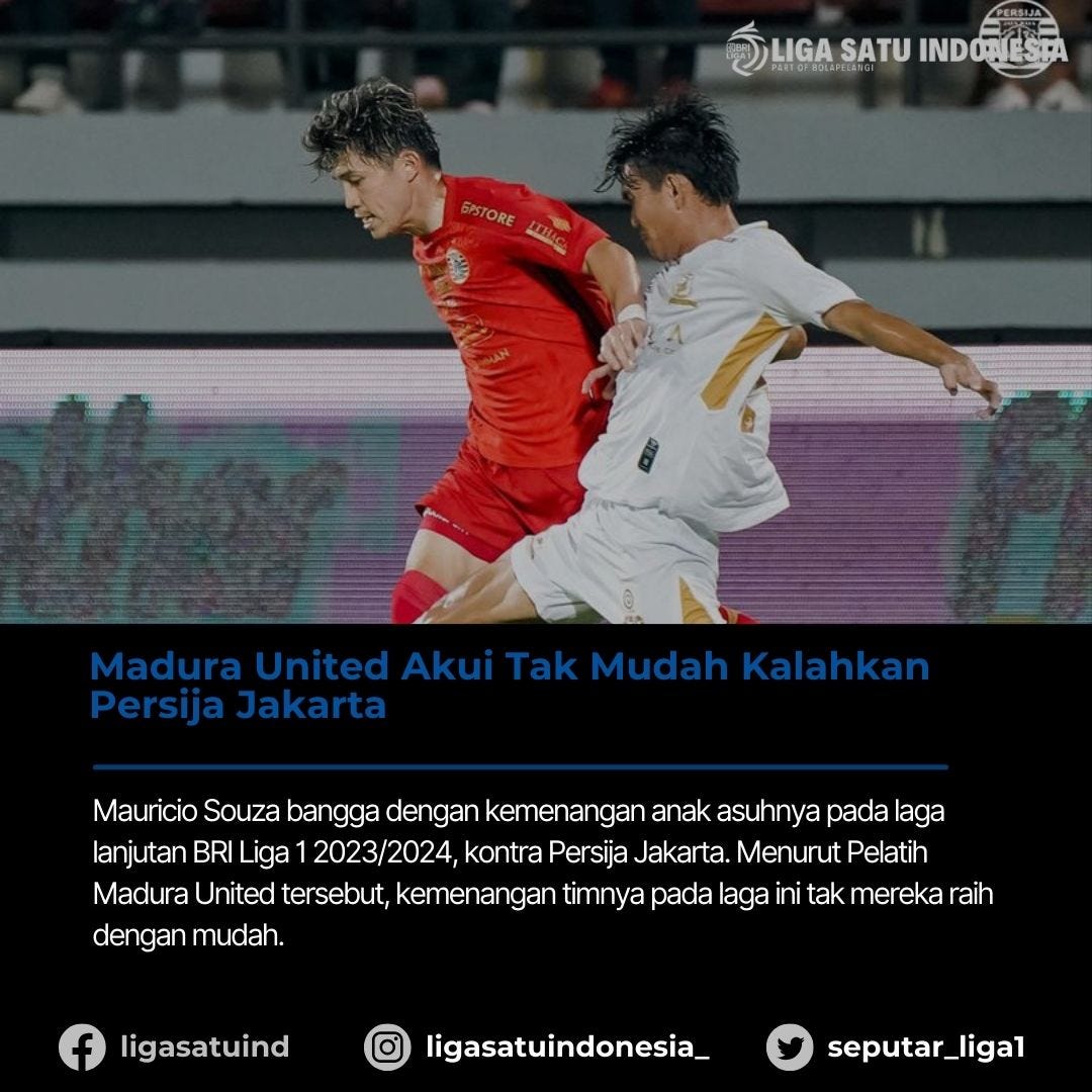 Madura United Akui Tak Mudah Kalahkan Persija Jakarta - Sekretarisliga - Medium