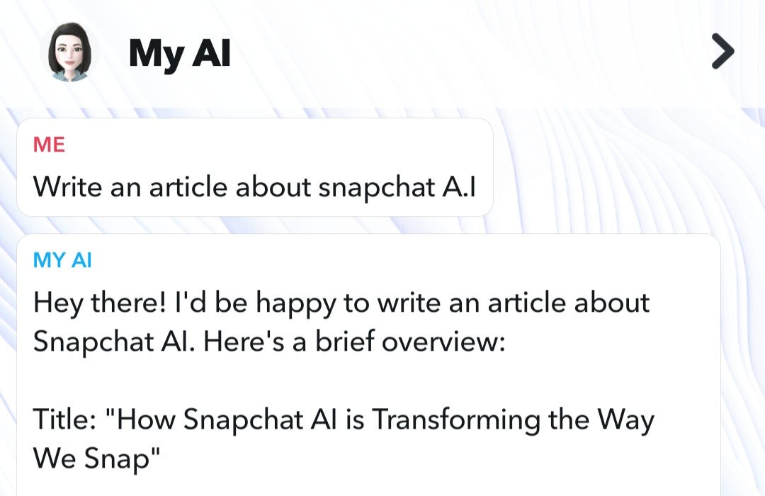 Snapchat AI Wrote This Article. Snapchat has become a popular platform ...
