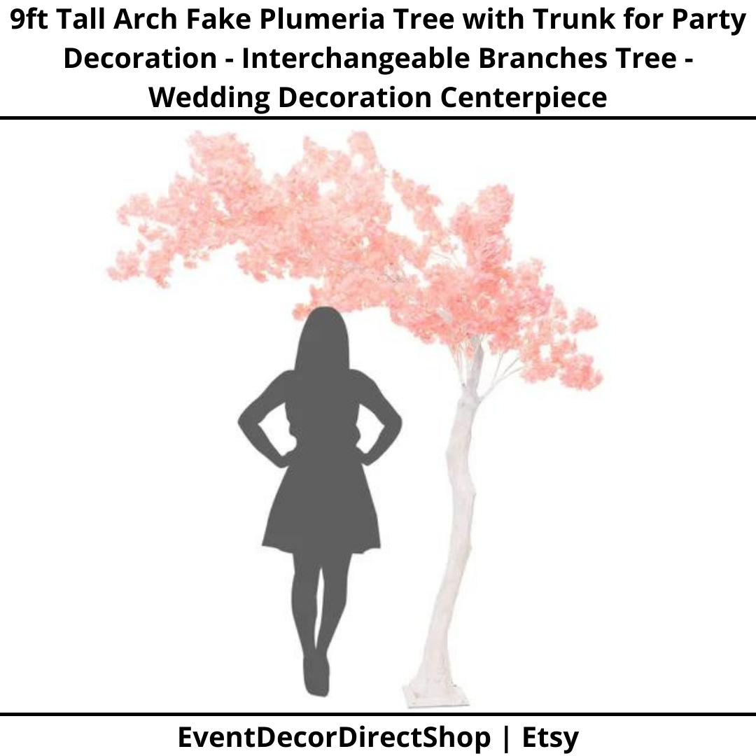 9ft Tall Arch Fake Plumeria Tree with Trunk for Party Decoration ...