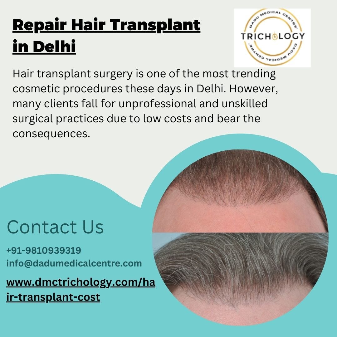Repair Hair Transplant in Delhi — DMC Trichology - DMC Trichology - Medium