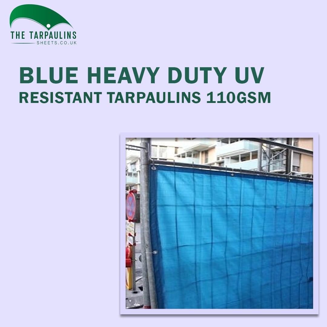 Blue Heavy Duty UV Resistant Tarpaulin 110gsm - Tarpalins Sheets - Medium