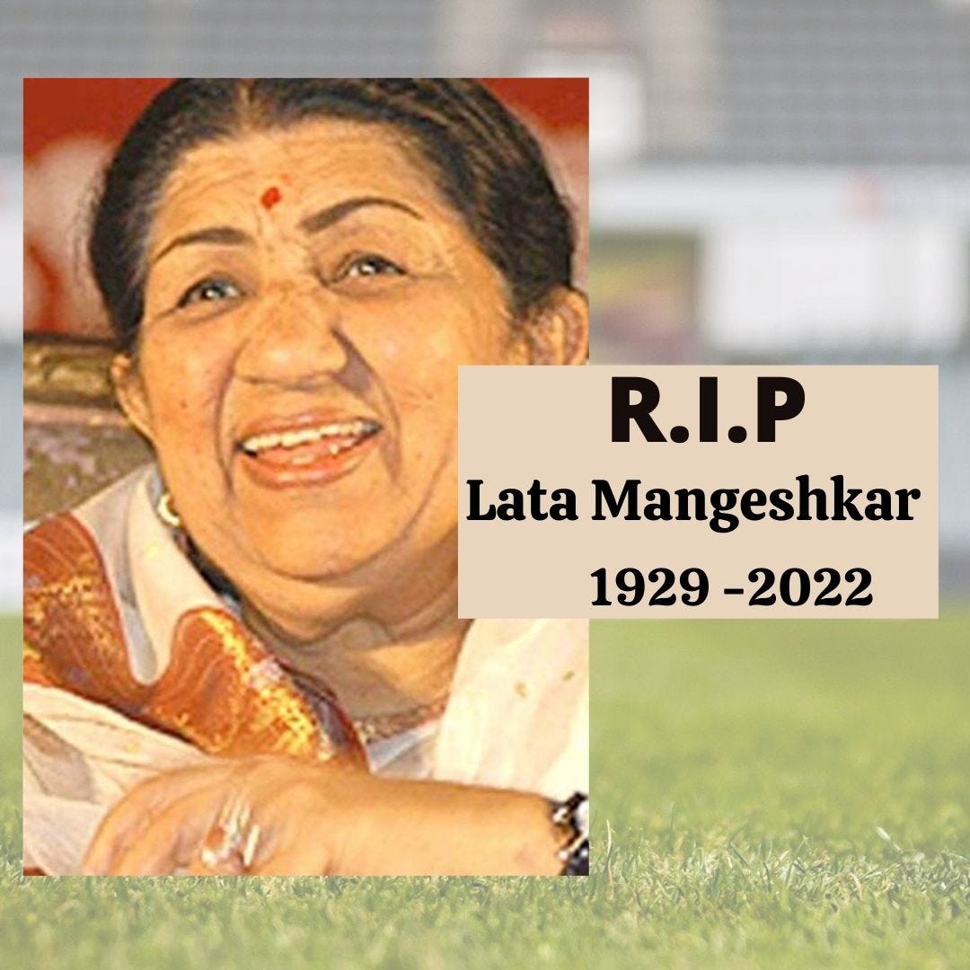 Singing legend Lata Mangeshkar passes away 🙏 it’s a great loss for our ...