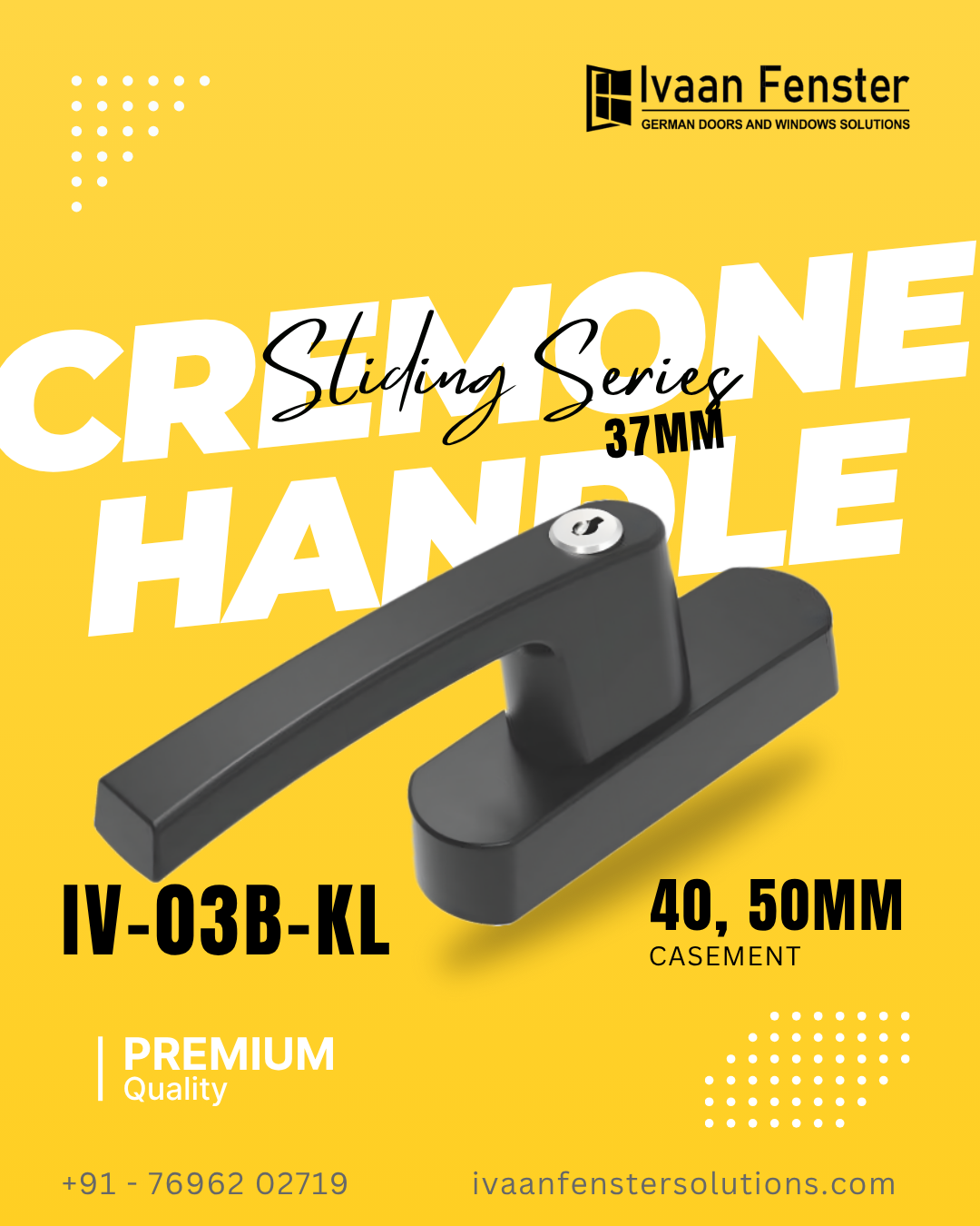 🔐 Premium Sliding Window Handle - Ivaan Fenster Solutions - Medium